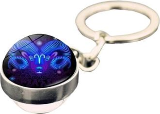 Generic Bkljkf Porte-cl&eacute;s dhoroscope, charme de sac &agrave; dos de constellation, pendentif lumineux dans lobscurit&eacute;, ornement de voiture pour les cl&eacute;s, sac &agrave; dos, 