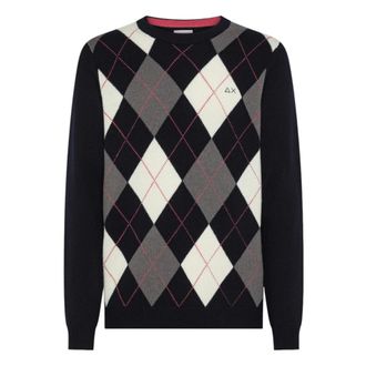 Sun 68 Homme, Pulls, Multicolore, Taille: 2XL Sweater Argyle Warm L/S