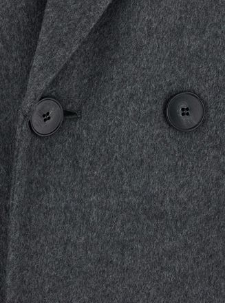 Victoria Beckham Womens Overcoat Double-Faced Grey Wool-Cashmere Coat