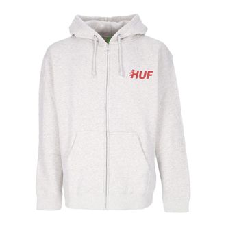HUF Athletic Heather Full Zip Hoodie - - Sweatshirts & Hoodies - Herren - Wei&szlig; - XL