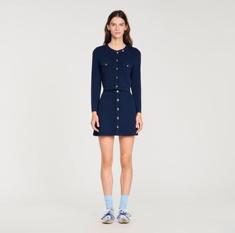 Sandro Cardigan court en maille c&ocirc;tel&eacute;e