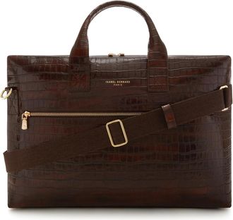 Isabel Bernard Aktentaschen - Honoré Anique croco brown calfskin leather handbag - Gr. unisize - in Braun - für Damen