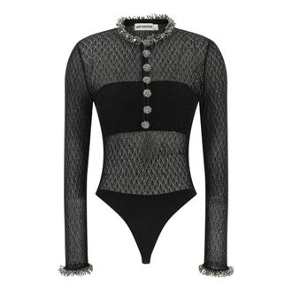 Self Portrait Pointelle-Strick-Body mit Verzierungen - - Tops - Damen - Schwarzk - S