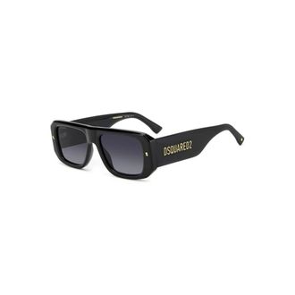 Dsquared2 Homme, Accessoires, Noir, Taille: 54 MM Lunettes de soleil noires et gris foncé dégradé