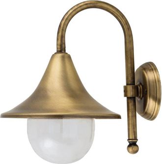 Licht-Erlebnisse Wandlampe Außen Messing Haus Maritim wetterfest VOLOS Laterne Terrassenleuchte Hoflampe Antik