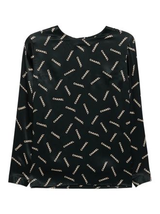 Chanel haut &agrave; logo imprim&eacute; (ann&eacute;es 1990-2000) - Noir