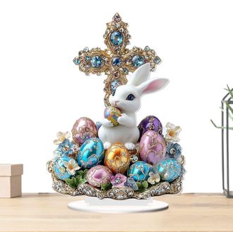 Generic Osterhasenfigur Modell Osterhase Statue Kollektion | Bauernhof Dekorationen 2D Acryl Kaninchen Modell | Hasenstatuen Tischdekoration f&uuml;r Camer