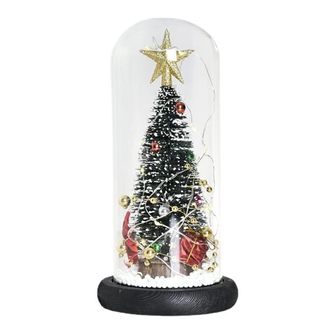 Brrnoo LED-Weihnachtsbaum in Glaskuppel, mit bunten Lichtern, f&uuml;r eine romantische Atmosph&auml;re, als dekorativer Zedernholzfenster, Geschenkidee f&uuml;r Freundinne