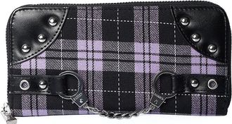 Banned Tartan Handcuff Purse Purple