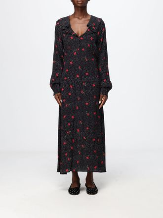 Mar De Margaritas Viskose-Midikleid mit Schmetterlingsdruck und V-Ausschnitt