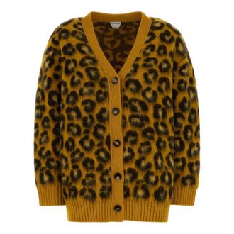 Bottega Veneta Femme, Pulls, Brun, Taille: 36 FR Leopard Cardigan