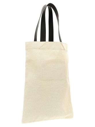 Jil Sander Logo-Print Canvas Tote Bag - Cream