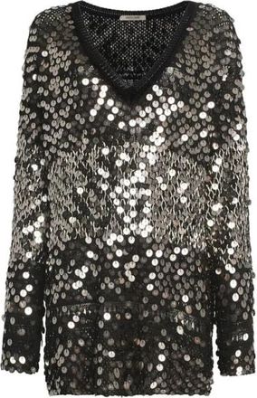 Roberto Cavalli Glitzernder Sequin Pullover - - Knitwear - Damen - Schwarzk - XS