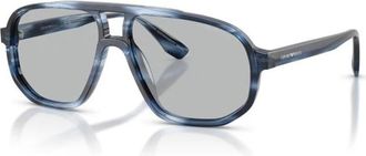 Emporio Armani Homme, Accessoires, Bleu, Taille: 57 MM Lunettes de soleil Aviateur