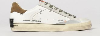 Crime London Deconstructed Bicolor Low-Top-Sneaker aus Leder mit Schriftzug-Logo