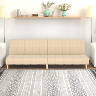 vidaXL Vidaxl - Canap&eacute;-lit &agrave; 2 places cr&egrave;me tissu