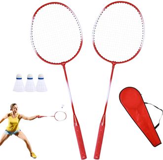 Generico Badmintonschläger-Set: Schläger-Set für 2 Spieler, leichte Outdoor-Sportausrüstung, langlebige Ausrüstung, bequemer Griff, professionelle Leistung, la
