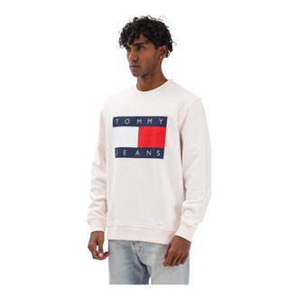 Tommy Jeans Felpa girocollo garzata - - Sweatshirts & Hoodies - Herren - Wei&szlig; - S