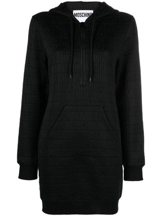 Moschino robe-hoodie &agrave; logo imprim&eacute; - Noir