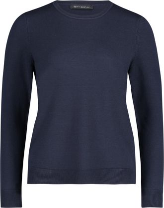 Betty Barclay Damen Basic-Strickpullover mit Rundhalsausschnitt 36, dunkelblau