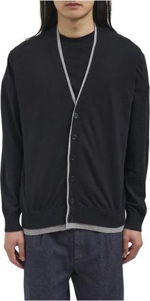 Paolo Pecora Homme, Pulls, Noir, Taille: XL Cardigan in Cotone
