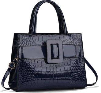 Nicole & Doris Frauen Tasche Elegante Handtasche Damen Designer Schultertasche PU Leder Tote Handtasche Umh&auml;ngetasche Kroko Henkeltasche mit Vielen F&auml;chern Blau