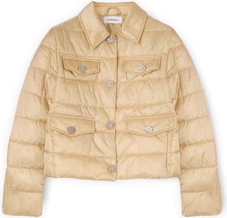 Motivi Femme, Vestes, Beige, Taille: 40 FR Doudoune Courte L&eacute;g&egrave;re &agrave; Boutons Bijoux
