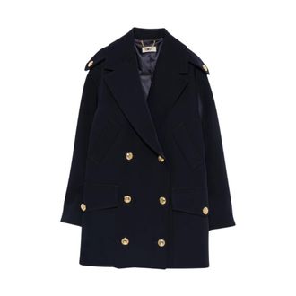 Elisabetta Franchi Doppelreihiger Mantel - - Coats - Damen - Blau - M