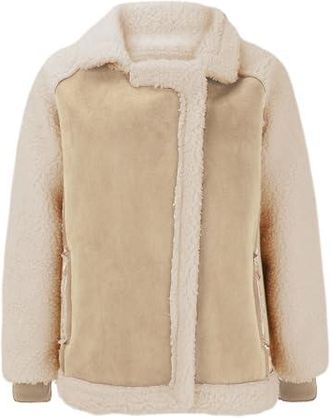 Generic Manteau coupe-vent pour femme - Parka chaude en softshell pour femme - Manteau pelucheux dautomne en peau de mouton - Manteau dhiver avec fermeture &eacute;c