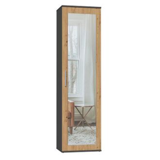 Topeshop Topeshop - atara - Eingangsschrank mit gro&szlig;em Spiegel - 180x50x35 cm - 2 Regale + Garderobe - Eingangsm&ouml;bel