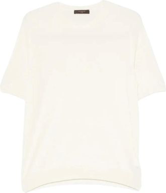 Zanone Homme, Tops, Blanc, Taille: XL Sueter Vainilla Cuello Redondo