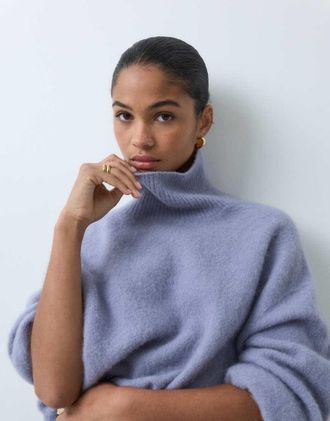 Arket pull ample en alpaga et laine, lilas-Violet
