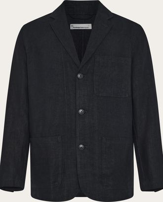 Knowledge Cotton Apparel Herren vegan Blazer Leinen Schwarz Jet