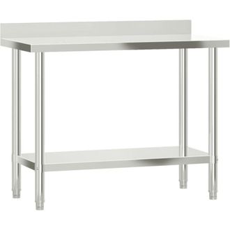 vidaXL Vidaxl - Table de travail de cuisine avec dosseret 110x55x93 cm inox