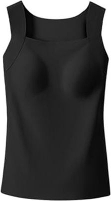 Generic D&eacute;bardeur gainant sans couture &agrave; col carr&eacute; pour femme - Haut de compression amincissant - Chaud - Sous-v&ecirc;tements thermiques pour homme, Noir, 3XL