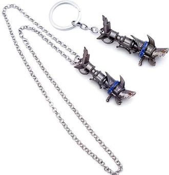 Generic Porte-clés Arcane Saison 2 Canon Requin Os Fusée Cannon Design Métal Sac Lanceur de Fusée Collier, a, taille unique
