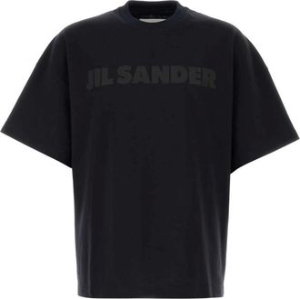 Jil Sander Homme, Tops, Bleu, Taille: XL Logo T-Shirt