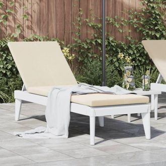 vidaXL vidaXL Chaise longue avec coussin blanc 186x60x29 cm PP