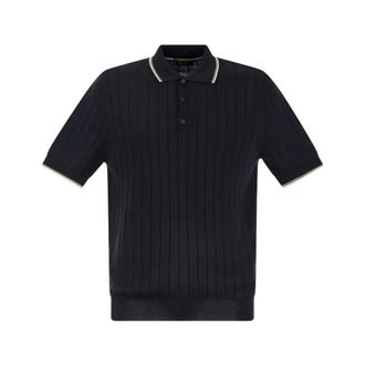 PESERICO Homme, Tops, Bleu, Taille: 4XL Polo en Pur Fil de Cr&ecirc;pe de Coton