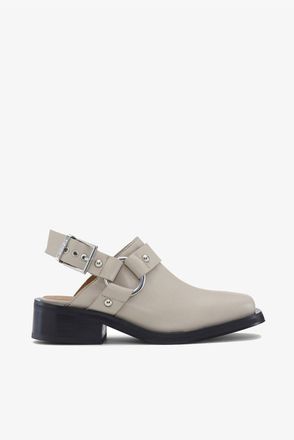 Ganni beige Slingback Biker Pantoletten braun