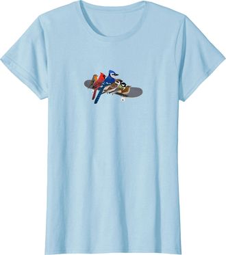 jz.birds Zaunk&ouml;nig Spatz Meise Skateboard Vogel Singvogel Biologe T-Shirt