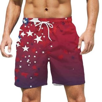 Generic Short de bain d&eacute;t&eacute; pour homme - Pantalon de plage d&eacute;contract&eacute; et tendance - Confortable - Pour les vacances, Rouge, XXL