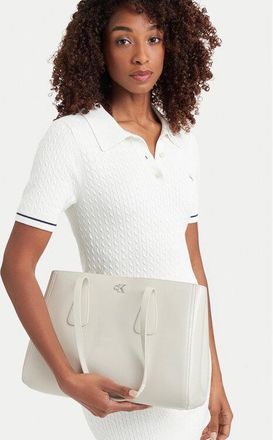Calvin Klein Handtasche Ck Medium Work Tote LV04F3442G Wei&szlig;