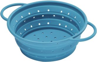 Hama Xavax Silikonsieb, faltbar, 21 cm Durchmesser, 1,9 l, Küchensieb aus Silikon, blau