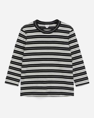 Arket Geripptes Oberteil -Schwarz