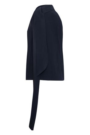 Max Mara Womens Top Asymmetric Blue Silk Vests & Tank Tops