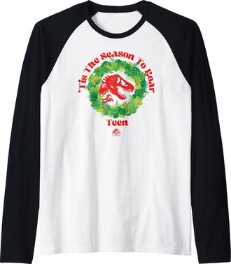 Jurassic Park Tis The Season to Roar Teen Raglan