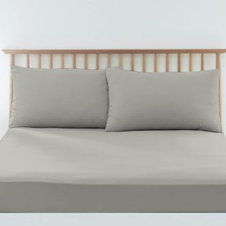 Pizuna Luxuri&ouml;ser Soft-Satin 2er Pack Kissenbezug 40 x 80 cm Silber, 400 Fadenzahl Baumwolle Quadratisch Kissenbez&uuml;ge, 100% Langstapel Baumwolle Nur Kissenbe