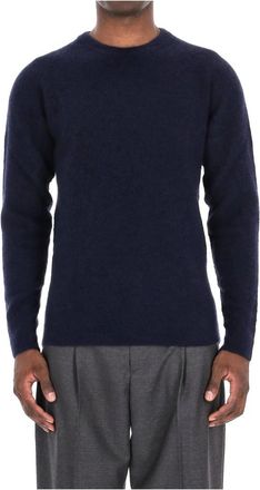 Roberto Collina Homme, Pulls, Bleu, Taille: XL Pull Bleu en Cachemire et Soie Nuage