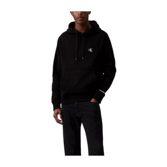 Calvin Klein Schwarzer Hoodie mit gesticktem Logo - - Sweatshirts & Hoodies - Herren - Schwarzk - S